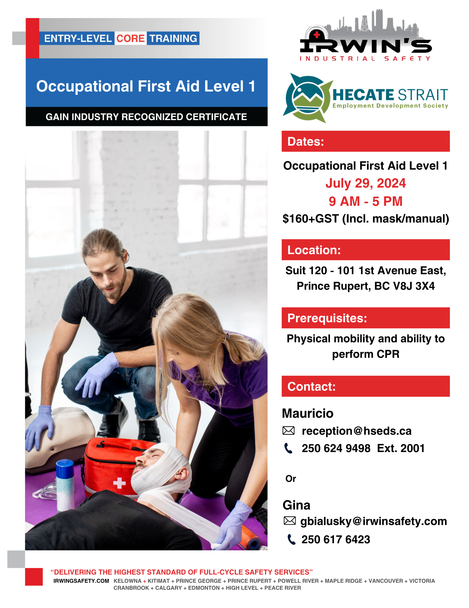 Occupational First Aid Level 1 – Hecate Strait Employment Development ...